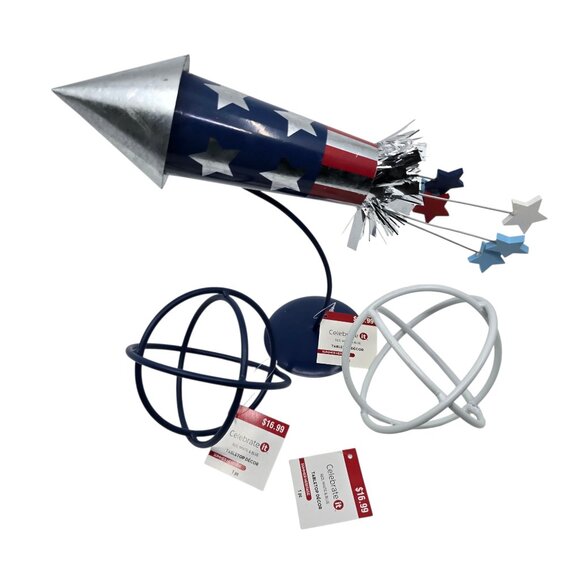 Celebrate It | Accents | Red White Blue Firework Tabletop Display W 2 ...